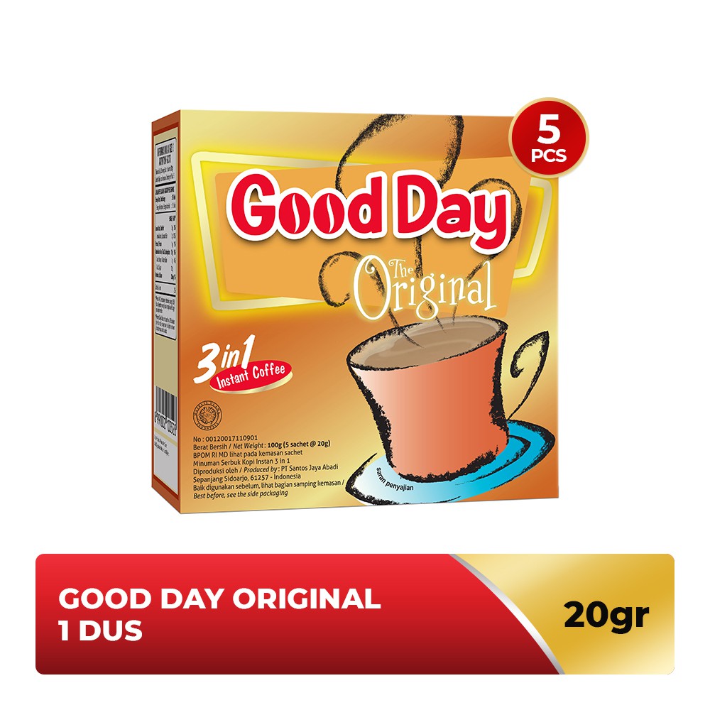 Jual GOOD DAY The Original 1 Dus (5 x 20 gr) | Shopee Indonesia