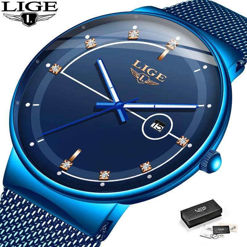 Jual LIGE Jam Tangan Pria, Jam Tangan Lelaki Bisnis, Bercahaya, Tahan ...