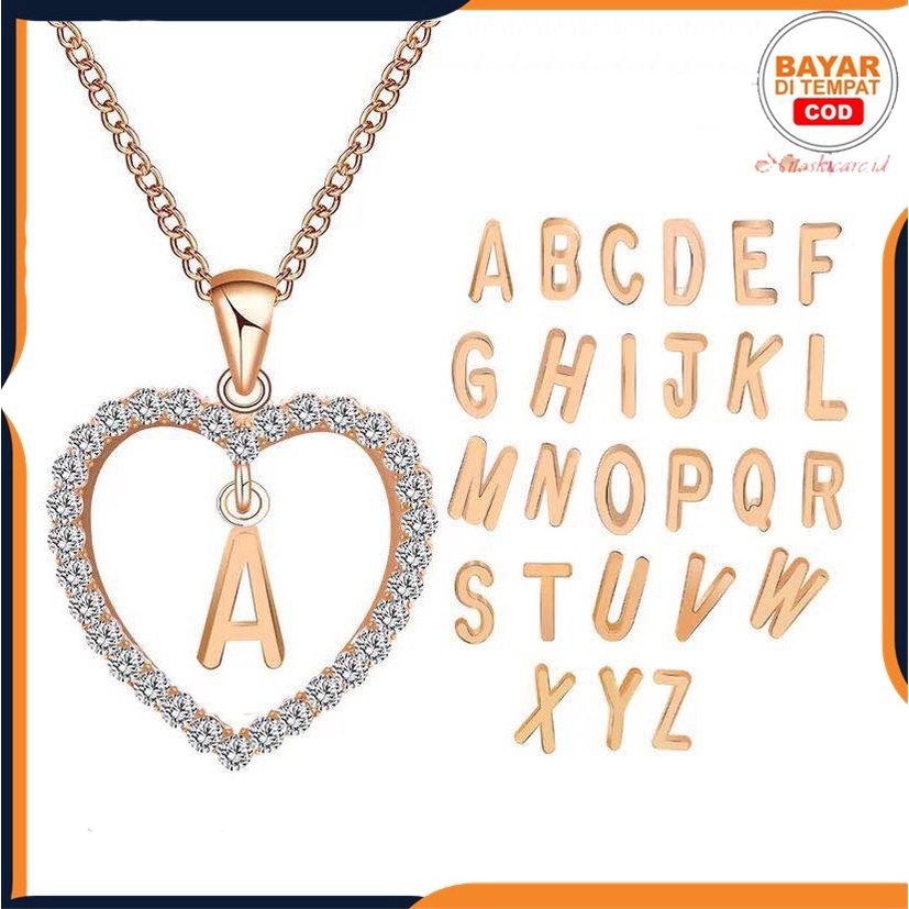 Jual [COD] Kalung Alfabet Titanium Fashion Kalung Huruf Rantai Huruf ...