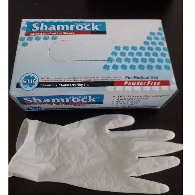 Jual Sarung Tangan/Handscoon Latex Shamrock Free Powder isi 100/box ...
