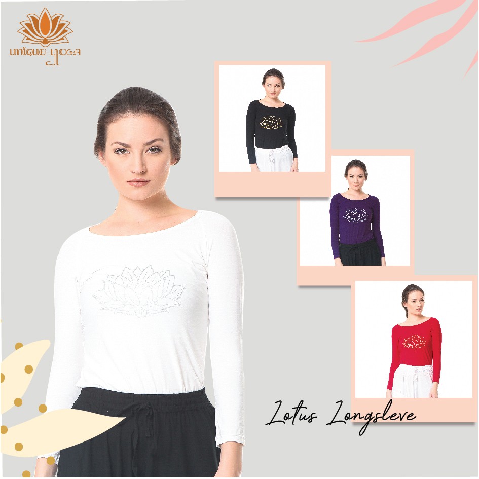 Jual Baju Senam Yoga / Top Yoga Long Slevee Lotus / Kaos Lengan Panjang ...