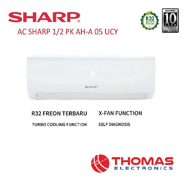 Jual AC SHARP 1/2 PK AH-A 05 UCY R32 0.5 PK GARANSI RESMI | Shopee ...