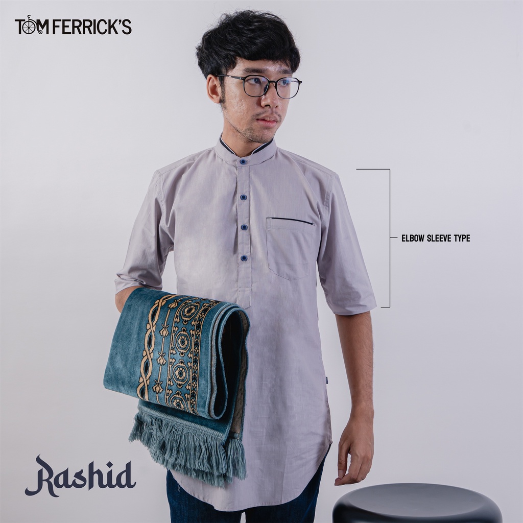 Jual Baju Koko Kurta Dewasa Lengan Pendek Pria - Abu-Abu Motif Polos ...