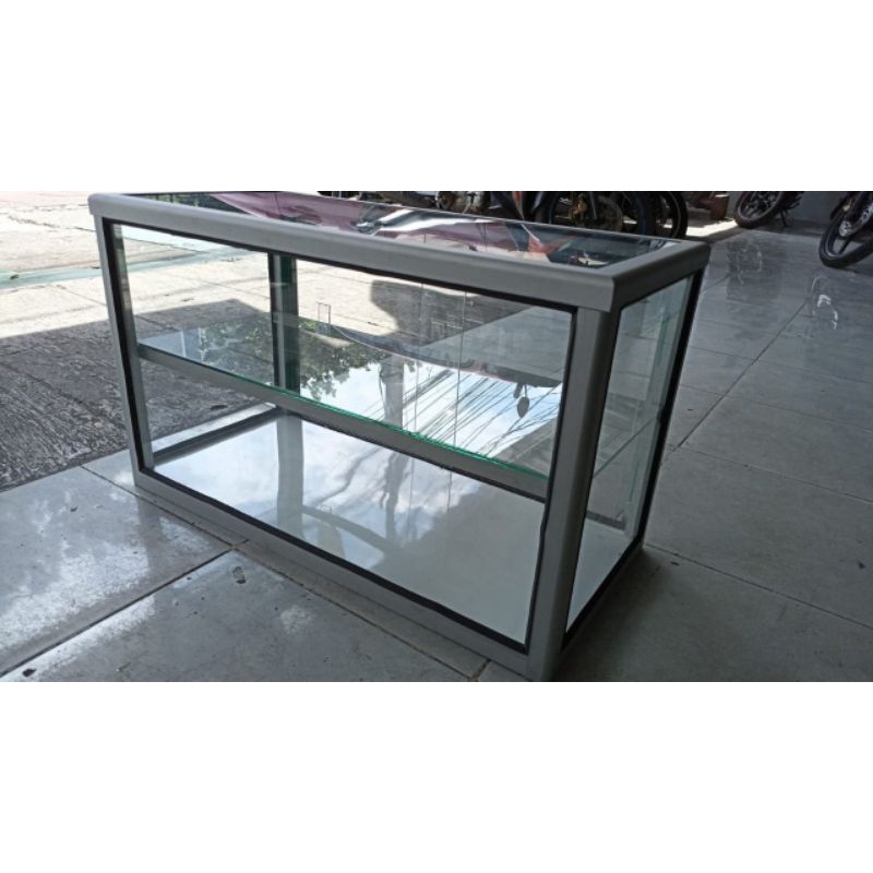 Jual Etalase kaca panjang 70 lebar 35 tinggi 50 cm. Pintu geser depan ...