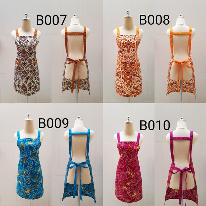 Jual APRON CELEMEK DEWASA BATIK KATUN KOMBINASI DRILL TALI PUNGGUNG ALL ...