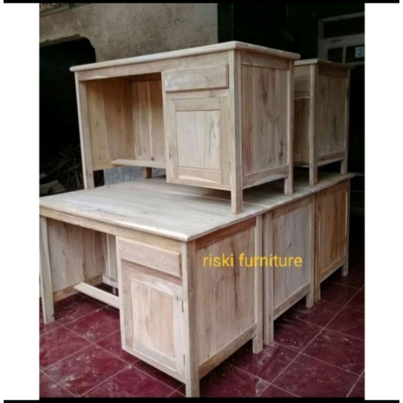 Jual Meja kantor kayu jati mentahan | Shopee Indonesia