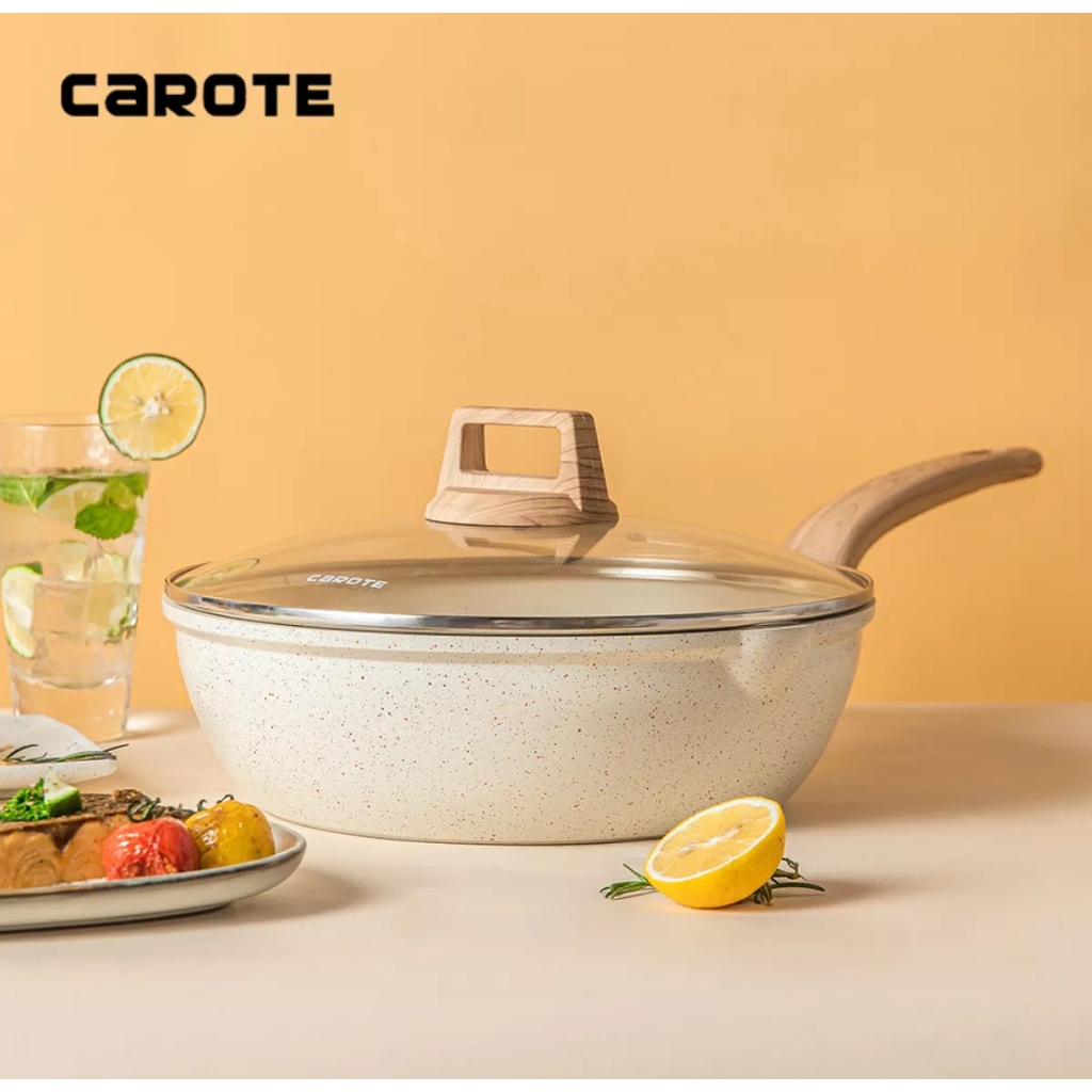 Jual CAROTE ICE CREAM DEEP FRY PAN 24 28 cm with lid PFOA FREE wajan ...