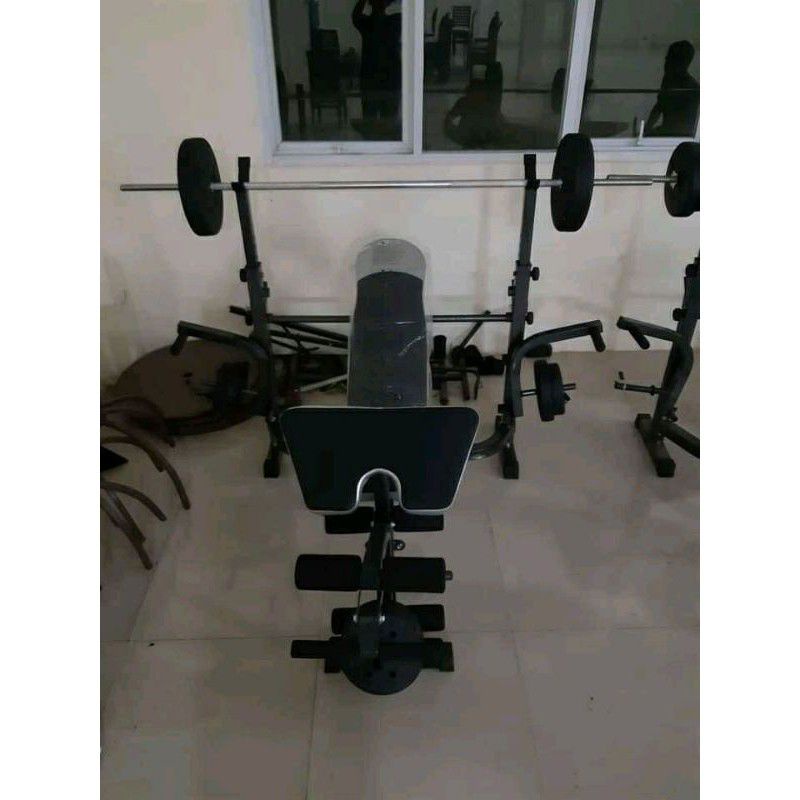 Jual Bench Press Multi Fungsi + Stik + Beban 40kg | Shopee Indonesia