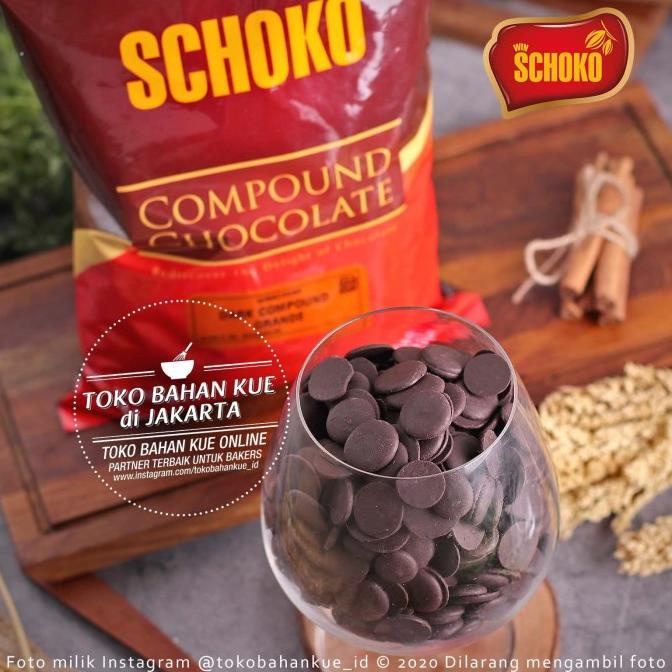 Jual Schoko Dark Compound Chocolate Coin 1kg Coklat Koin Baking Keping ...