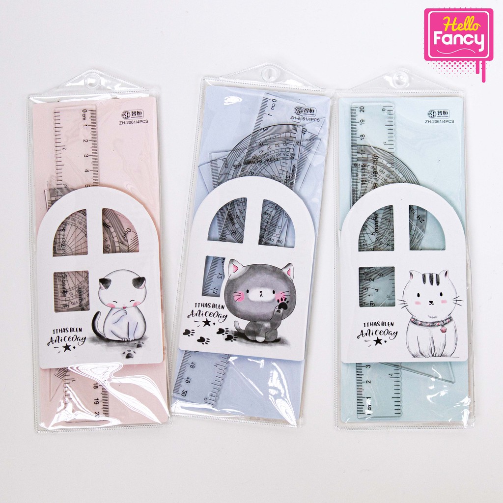 Jual New Penggaris Pola Lipat Segitiga Busur dan Lurus Fancy Anak ...