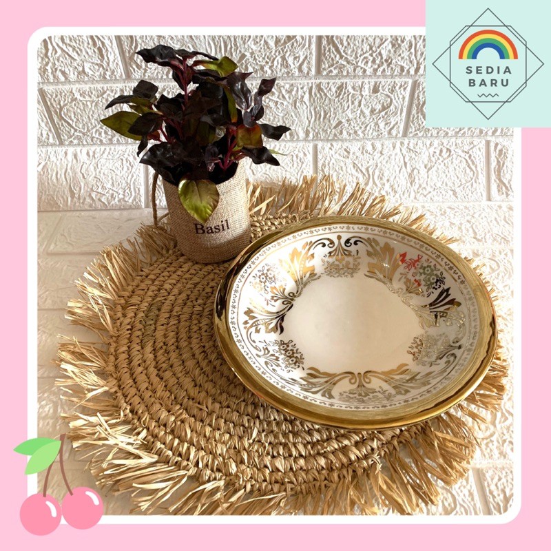 Jual Piring keramik mewah keramikindo Gold 6 pcs | Shopee Indonesia