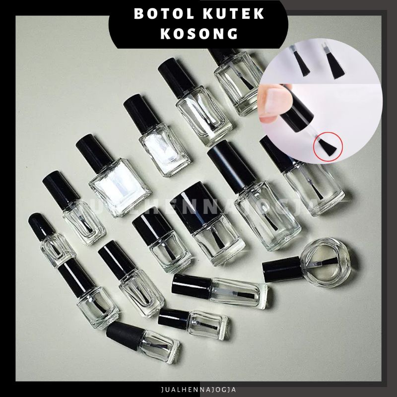 Jual BOTOL KUTEK KOSONG wadah cat kuku kuas halus satuan 1 pcs 5ml 10ml ...