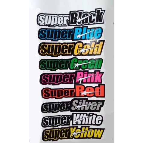 Jual Stiker Super Black, Super Blue, Super Gold, Super Green, Super ...