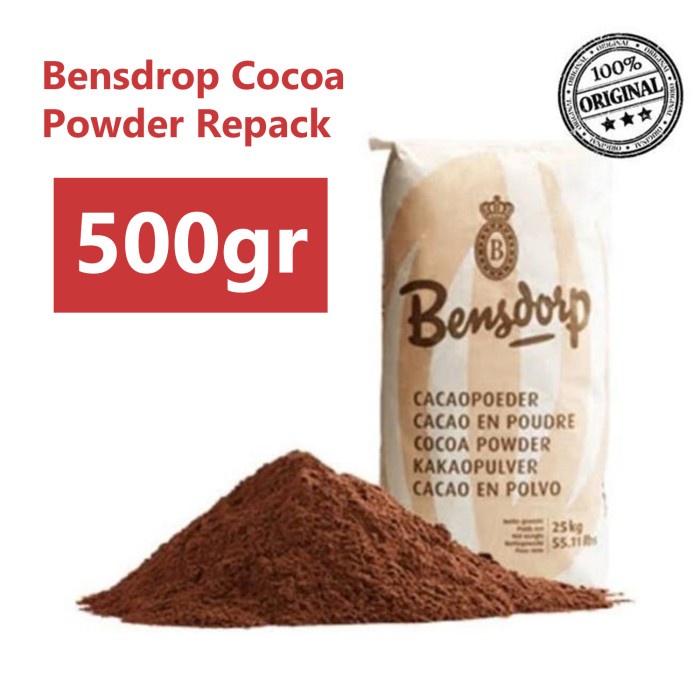 Jual Bensdrop Bubuk Cokelat 500gr Bensdorp Pure Cocoa Powder Coklat ...