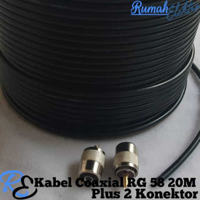 Jual Kabel COAXIAL RG 58 20 Meter Plus Dua Konektor | Shopee Indonesia