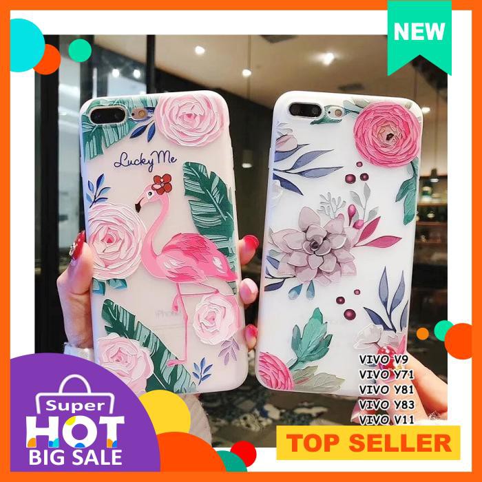 Jual Soft Case - For Vivo V9, Y71, Y81, Y83, V11 Pro Flower Case Casing ...