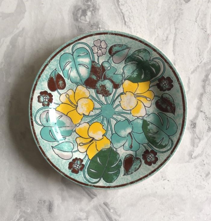 Jual Piring Keramik Motif Bubble Flower Blue Premium Diameter 22 cm ...