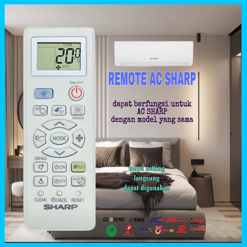Jual REMOT REMOTE AC SHARP ION PLASMACLUSTER CRMC A936JBEJ BABY ...