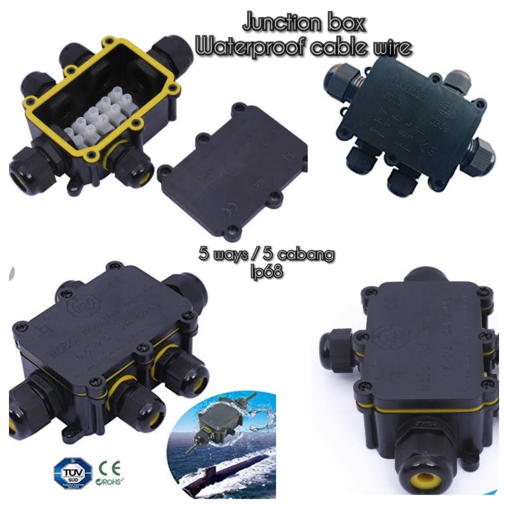 Jual Outdoor junction box sambungan kabel waterproof 5 cabang 5 ways ...