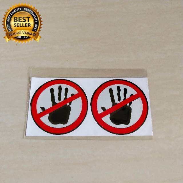 Jual stiker cutting sticker tumpuk warning dilarang megang jangan ...