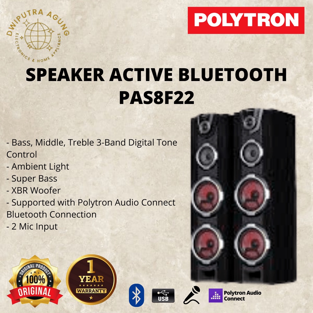 Jual SPEAKER AKTIF POLYTRON PAS-8FF22 PAS 8FF22 PAS8FF22 BLUETOOTH FM ...