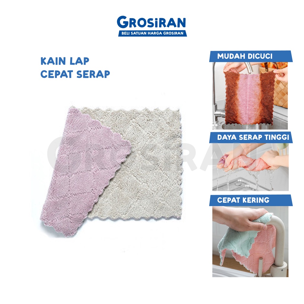 Jual Kain Lap Dapur Microfiber Cepat Serap Air Original Lembut Halus ...