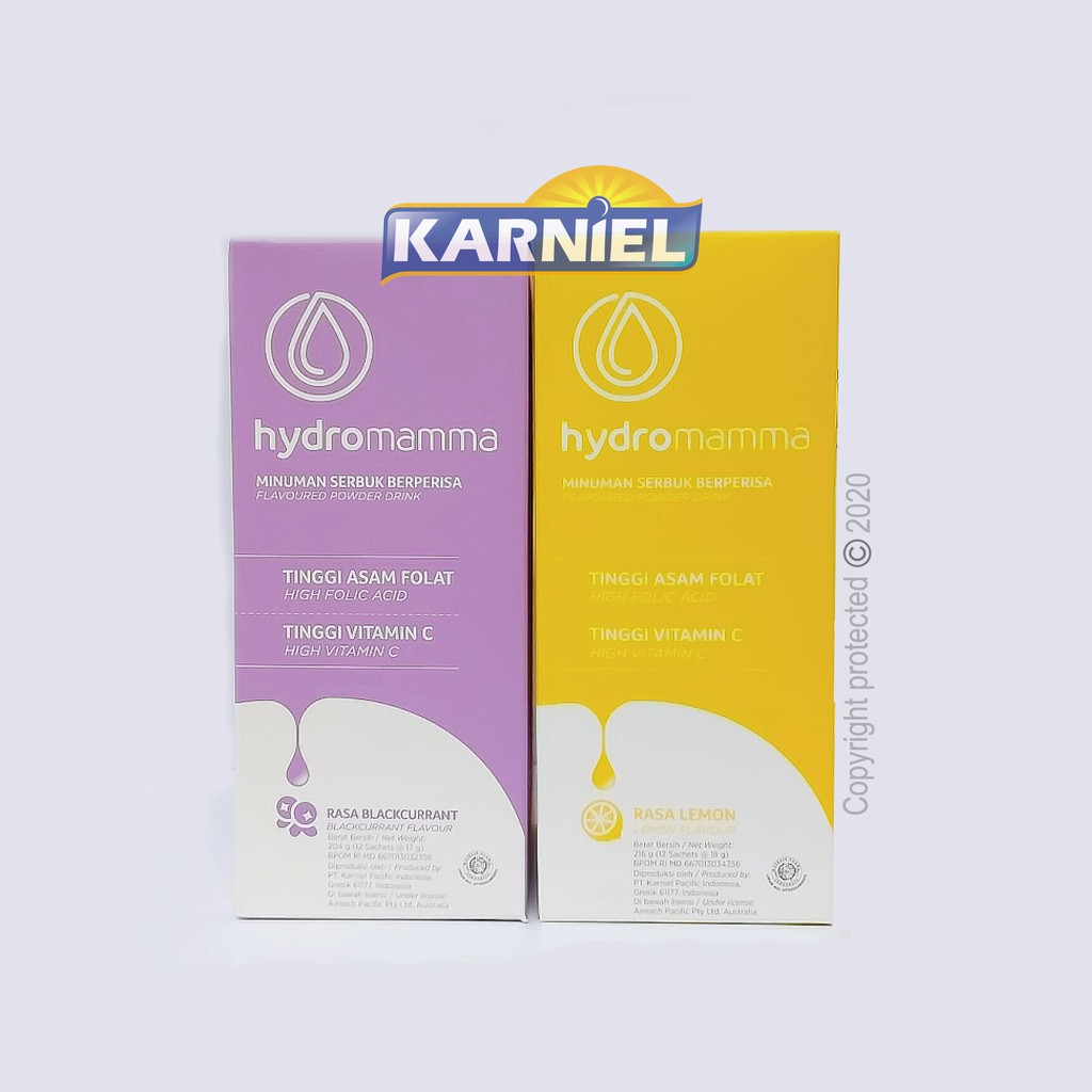 Jual 2 BOX Hydromamma LEMON BLACKCURRANT Asam Folat Vit C Hydromama ...