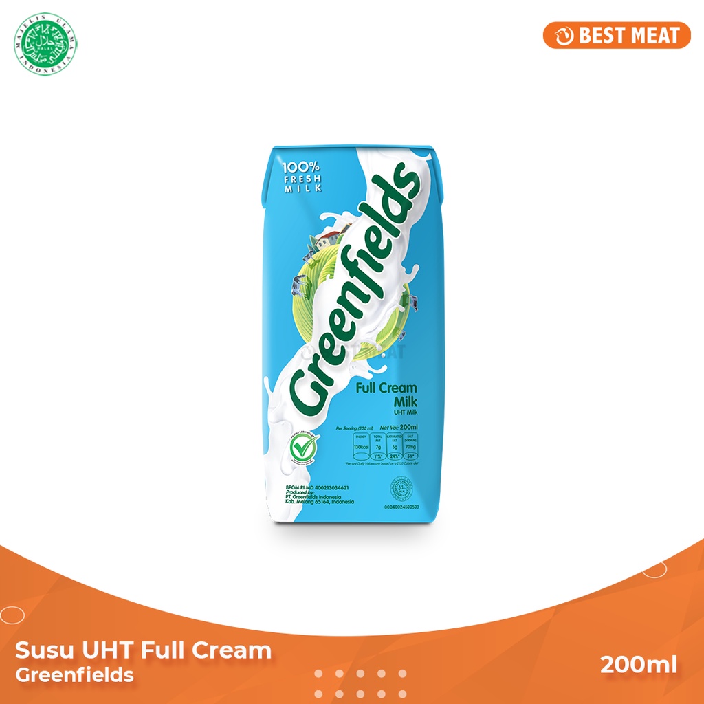 Jual Susu Greenfields UHT Full Cream 200 ml | Shopee Indonesia