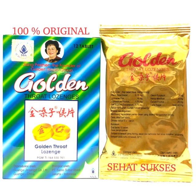 Jual Golden Throat Lozenge ~ Obat Permen Pelega Tenggorokan | Shopee ...