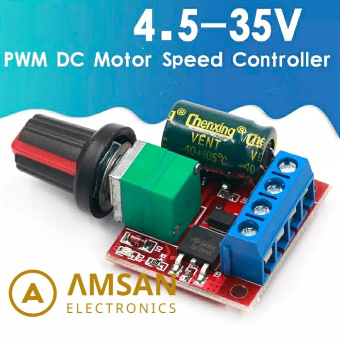 Jual DC Motor Speed Controller PWM 5A 90W 4.5-35V Dimmer Lampu LED | Shopee Indonesia
