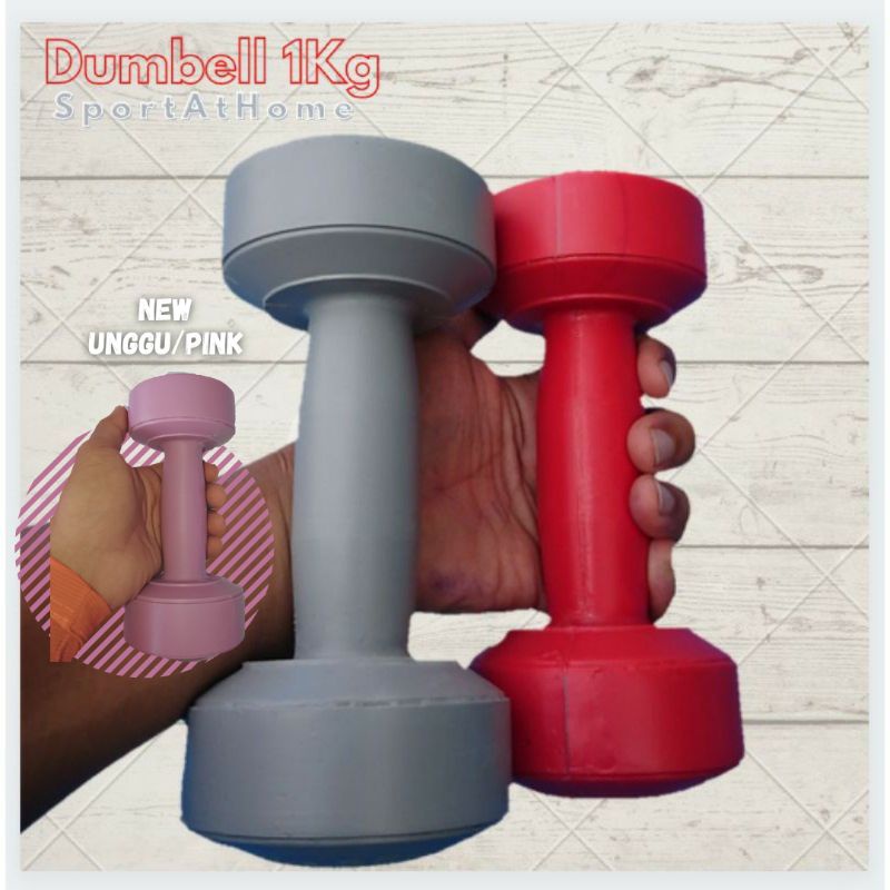 Jual Dumbell atau Barbel Plastik Ukuran 1kg Awet Murah Pemberat Tangan ...