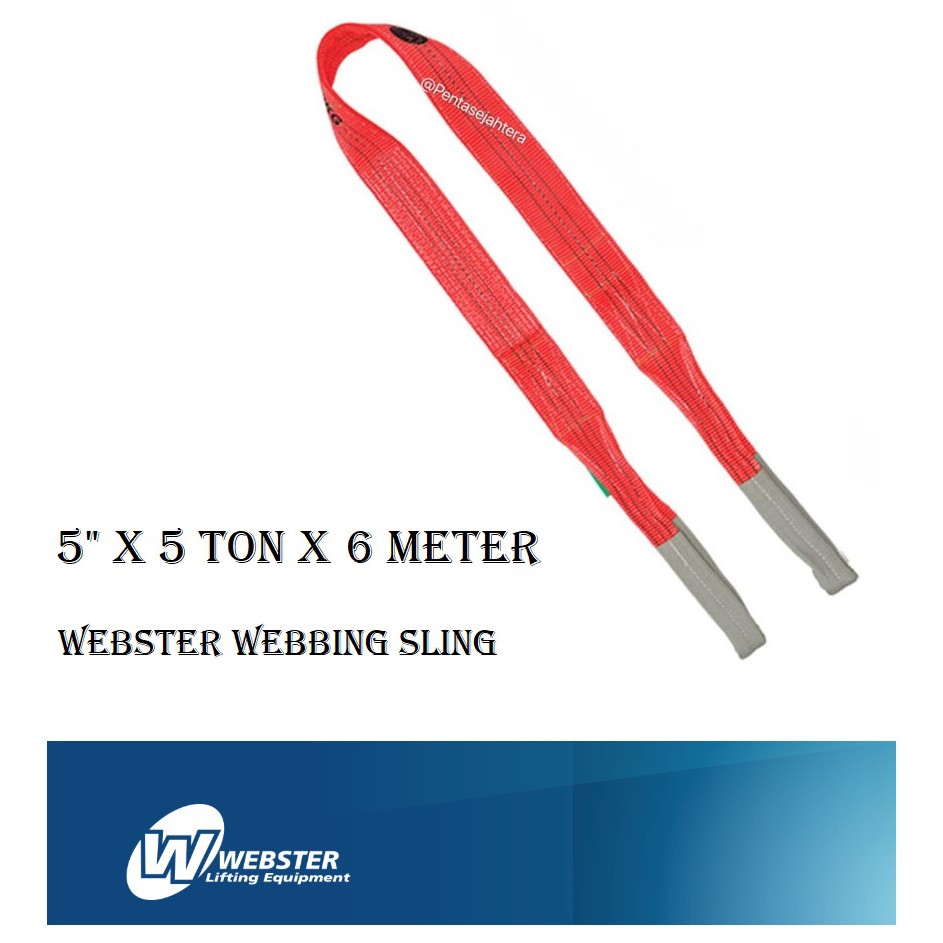 Jual Webster Webbing Sling 5" x 5 ton x 6 meter | Shopee Indonesia