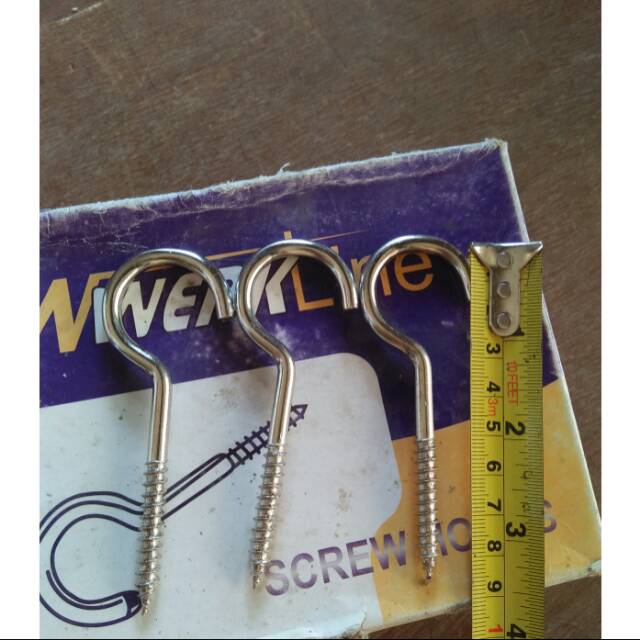 Jual Skrup kapstok / Srew hooks #14 gantungan burung baju panjang 9cm ...