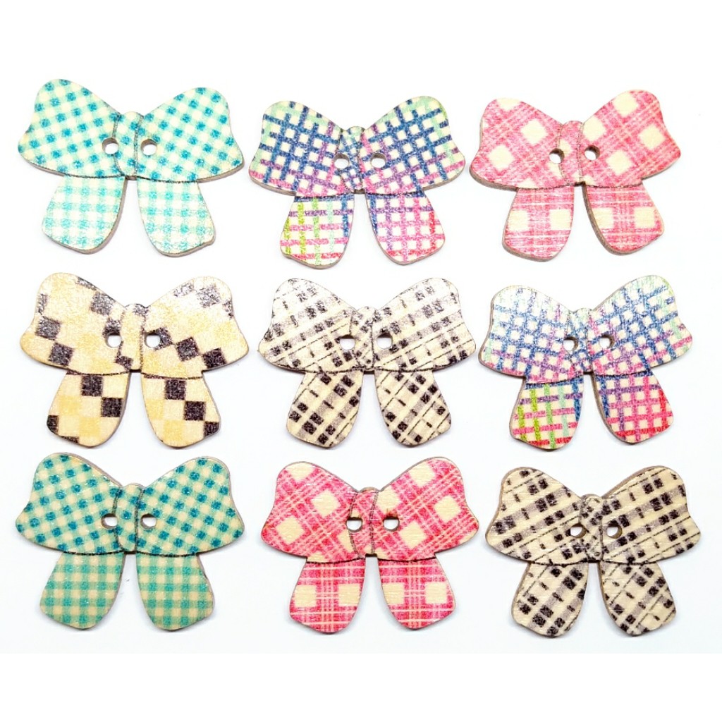 Jual [10 biji] Kancing kayu motif / kancing kayu variasi / kancing hias ...