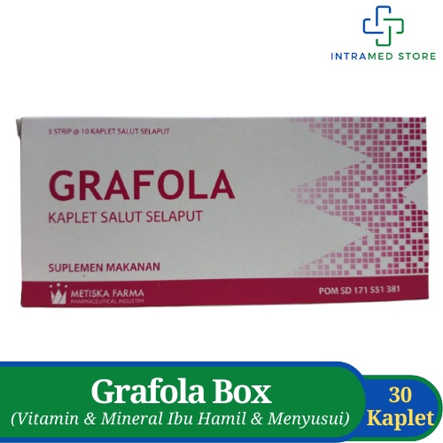 Jual Grafola Box isi 30 Kaplet - Vitamin & Mineral Ibu Hamil & Menyusui ...