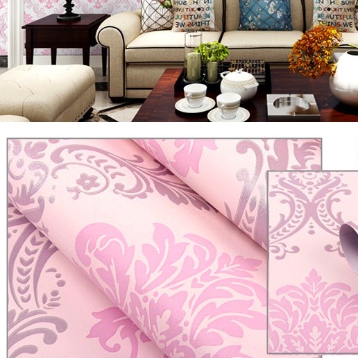 Jual DTG Wallpaper Dinding Batik Merah Hitam Coklat Pink Maron Motif ...