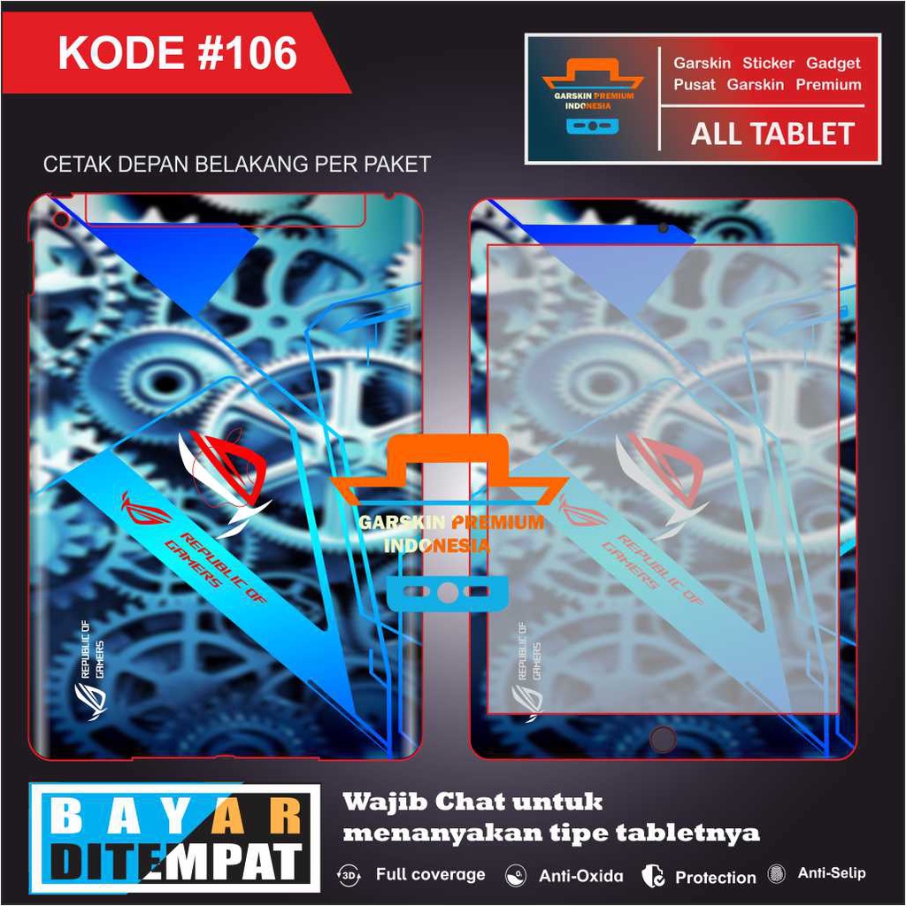 Jual Garskin Stiker All Tab / Tablet Samsung ,iPad, Advan Dll Kode E 106-110 (WAJIB CHAT DULU ...
