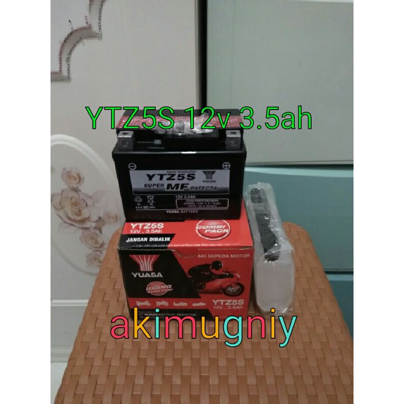 Jual aki yuasa original ytz5s mf kering 12v 3.5ah | Shopee Indonesia
