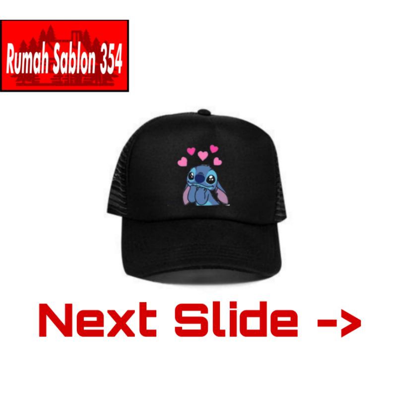 Jual Snapback Topi Trucker Disney STITCH / hitam dewasa wanita anak ...