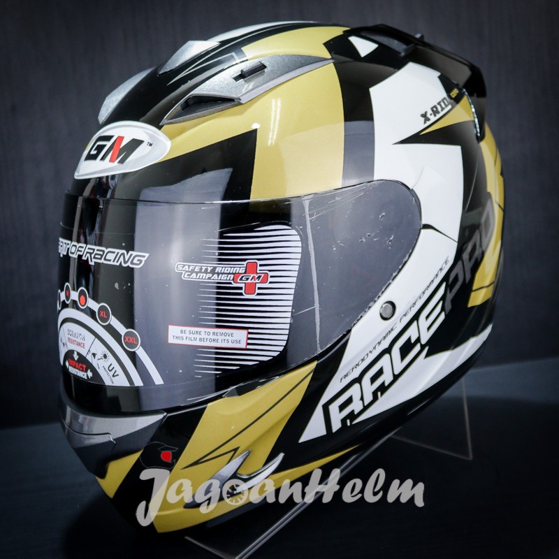 Jual GM HELM RACE PRO XRIDE | BLACK GOLD | RACEPRO X-RIDE | Shopee ...