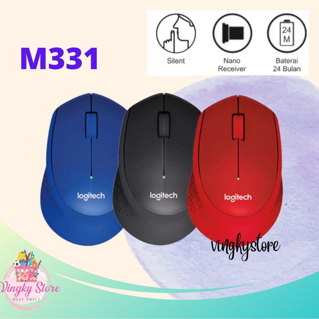 Jual Mouse Wireless Logitech M331 Silent Plus Original | Shopee Indonesia