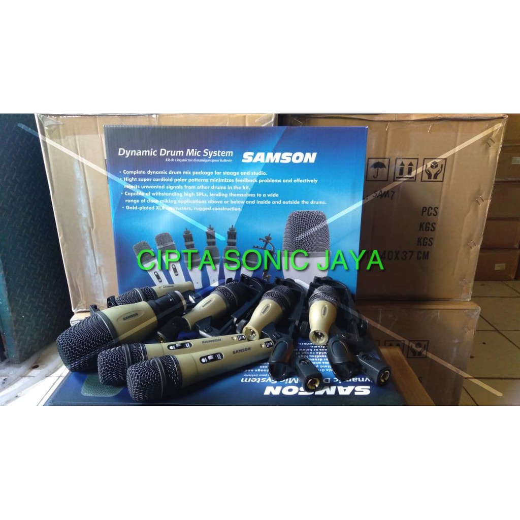 Jual microphone mic drum kabel SAMSON DMK 7 isi 7 mic | Shopee Indonesia