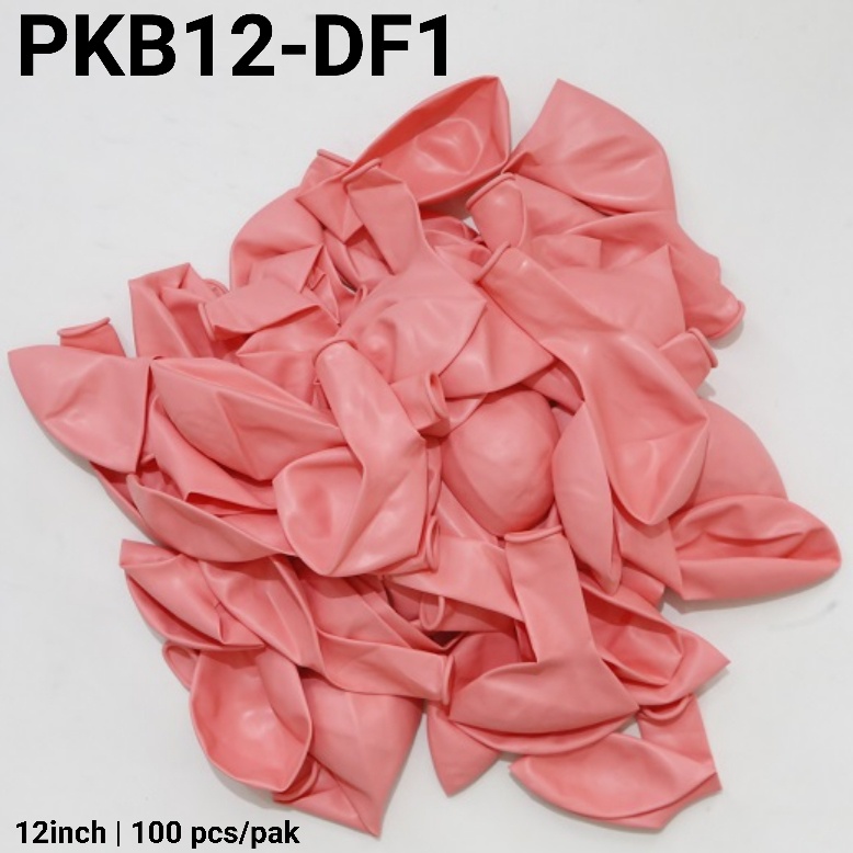 Jual PKB12-DF1 Balon latex 12 inch 1 pak isi 100 doff tebal salem peach ...