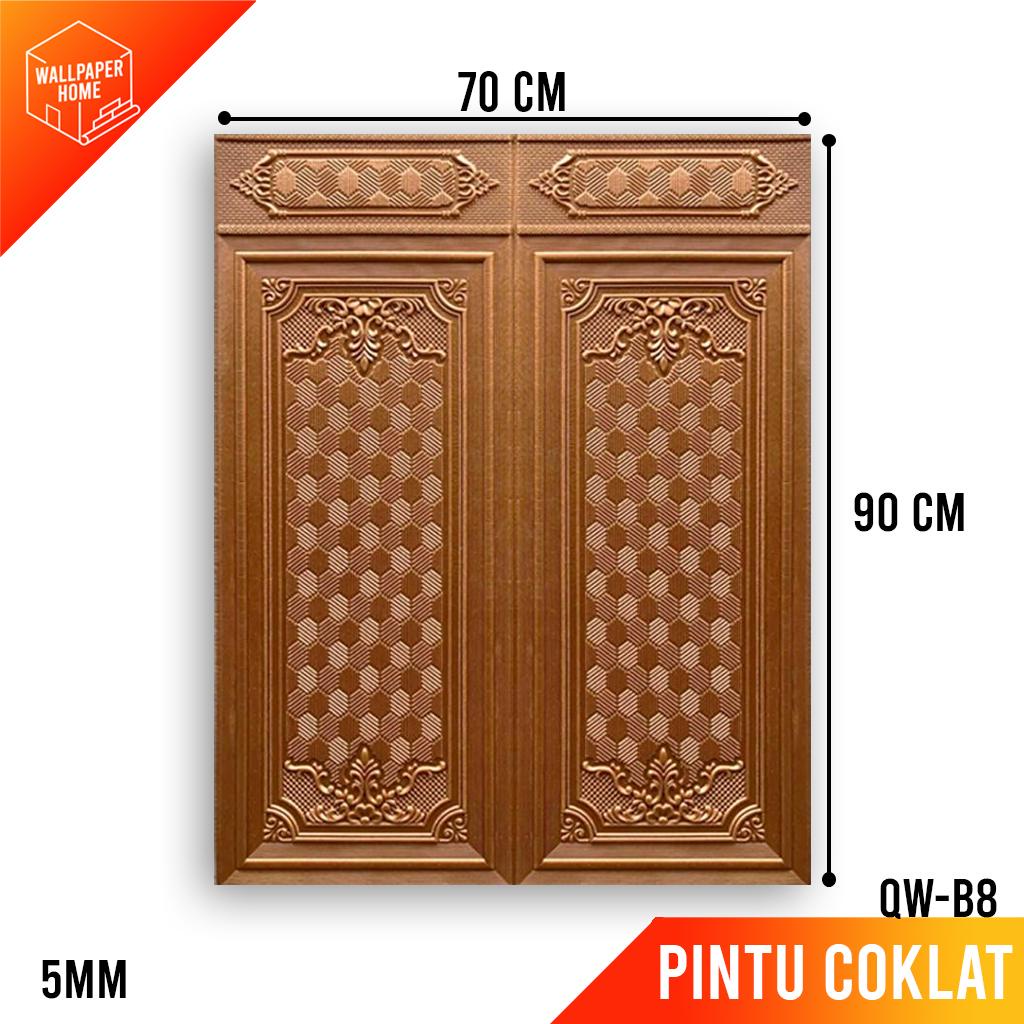 Jual Wallpaper 3d Foam Wallfoam Dinding 3d Motif Pintu Jati 70x90 Cm