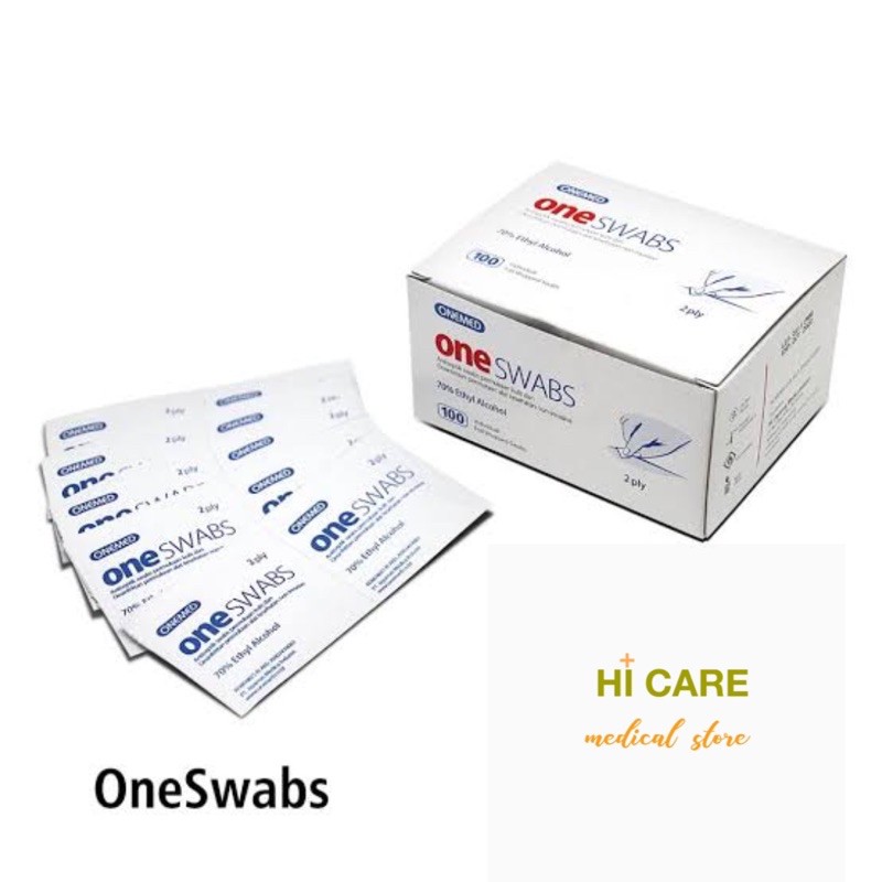 Jual ONESWAB ALCOHOL SWAB ONEMED 2ply isi 100pcs | Shopee Indonesia