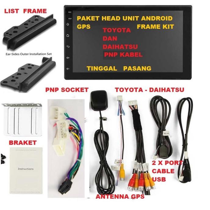 Jual Paket Android GPS Tape Mobil Double din LCD 7 Inch Radio Bluetooth ...