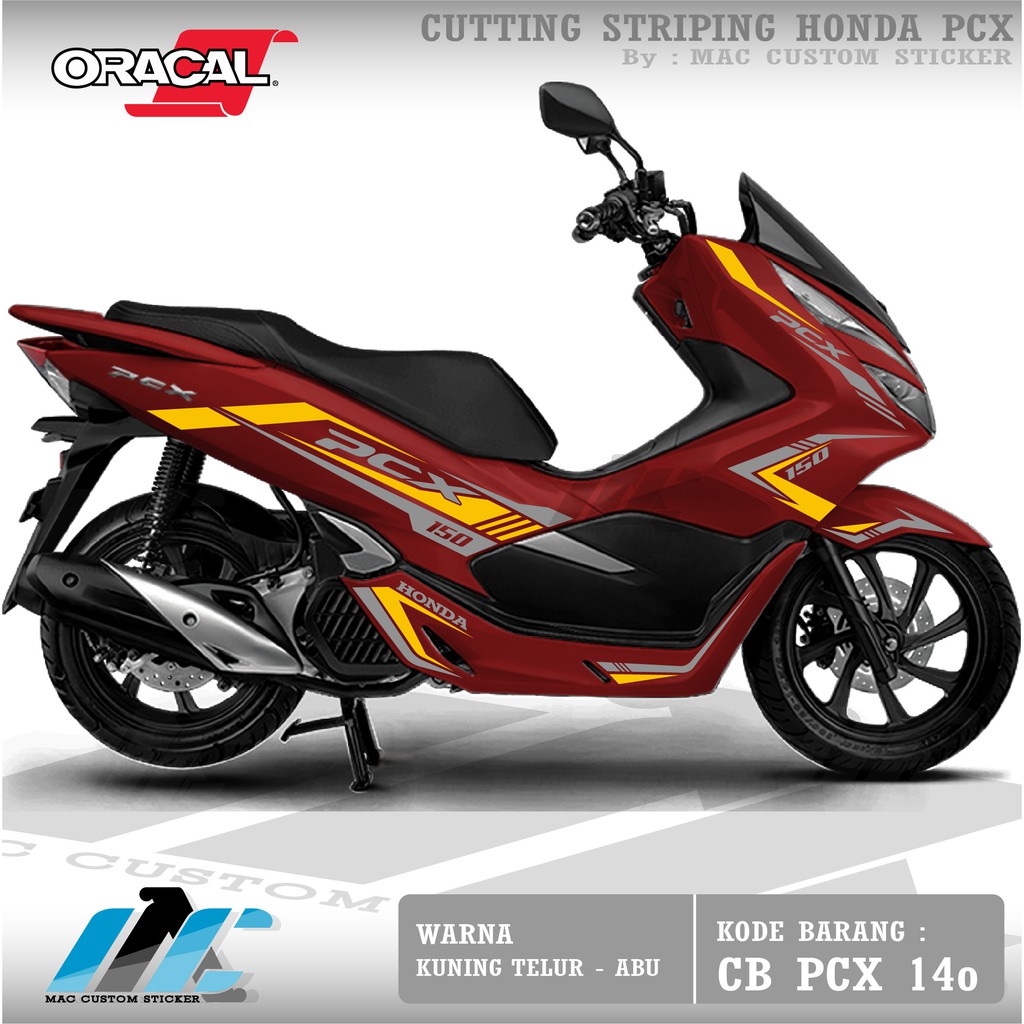 Jual CB-PCX-14 PCX MERAH - CUTTING STICKER PCX - STRIPING CUTTING PCX ...