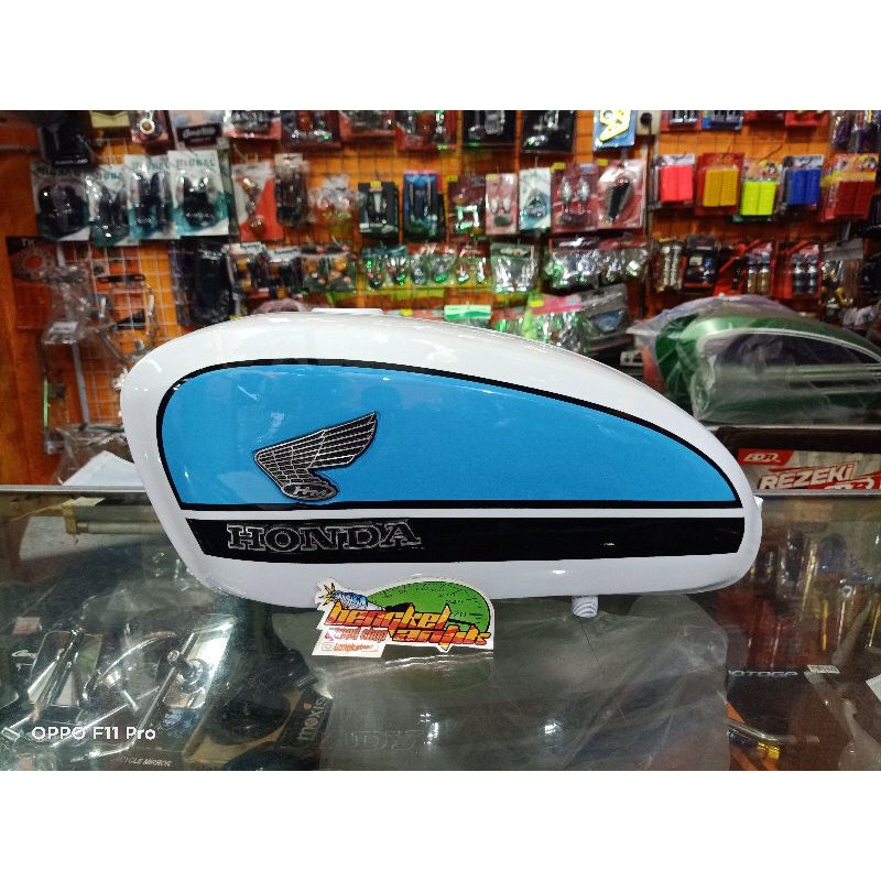 Jual Tangki cb press galvanis dilan putih motif biru model cb100 ...