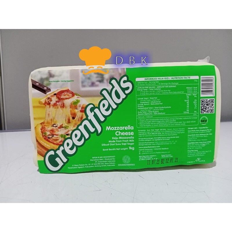 Jual Greenfield Mozarella Cheese 1kg Keju moza | Shopee Indonesia