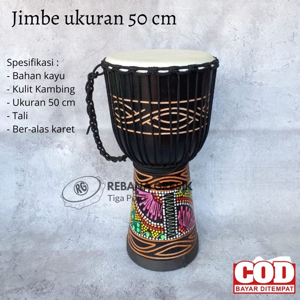 Jual Termurah Gendang Kendang Jimbe Darbuka 50 cm Edisi Spesial Black ...